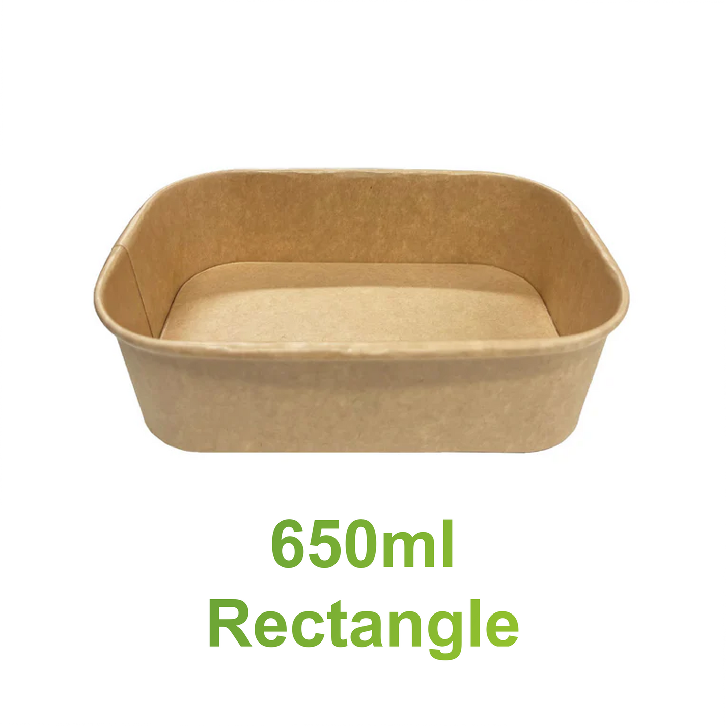 Paper Food Container Kraft Rectangle - 650ml - Carton of 300 - KIS ...